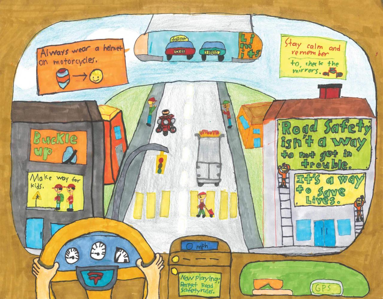 Road Safety For Children Drawings